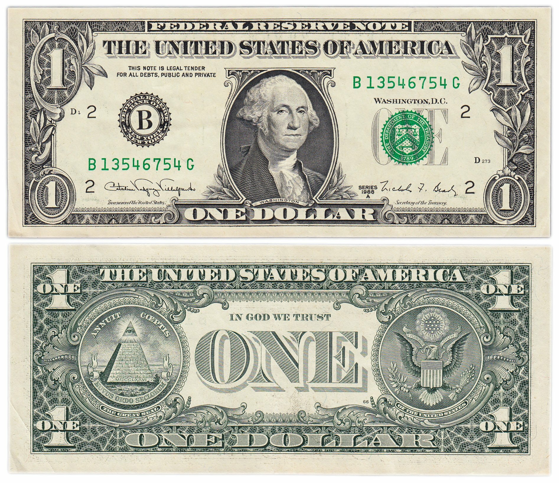 США 1 доллар 1988A Pick 480b B-Нью Йорк