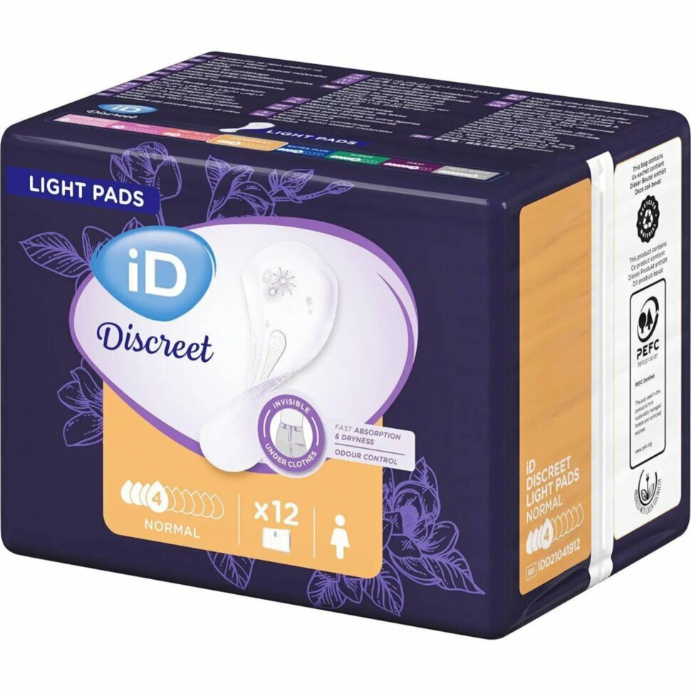 Прокладки урологические ID Light Discreet Normal 12 шт/уп, 2392579
