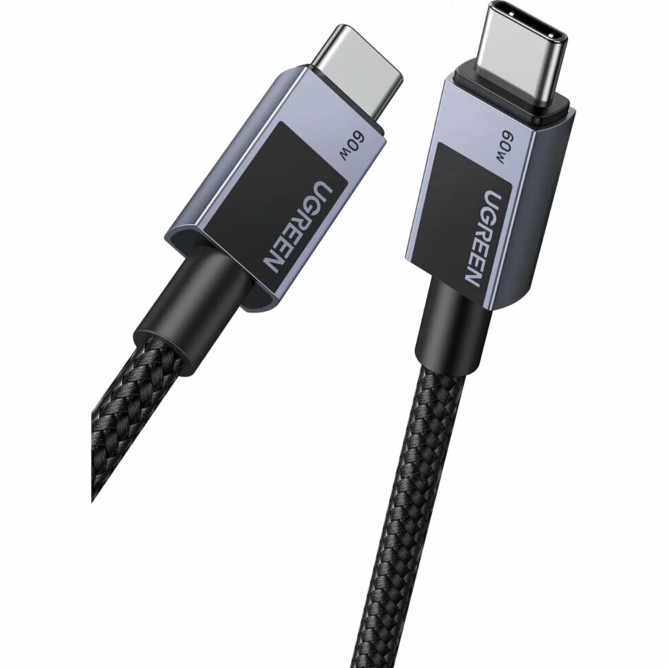 Кабель UGREEN L524 (55765) USB-C to USB-C PD 3A 1м серый космос, 2263555