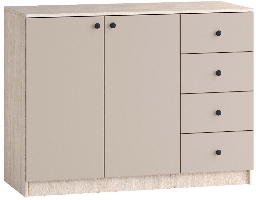 Комод для одежды Бард 8, Легкомаркет, ЛДСП, цвет орегон и кашемир, 130х89х50, 4 ящика/двери