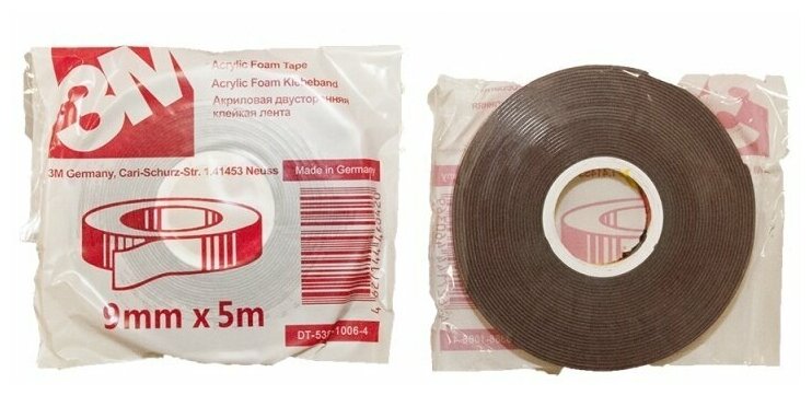 Пеноакриловая двусторонняя клеящая лента 3М, 9мм * 5м, толщина 0,8мм