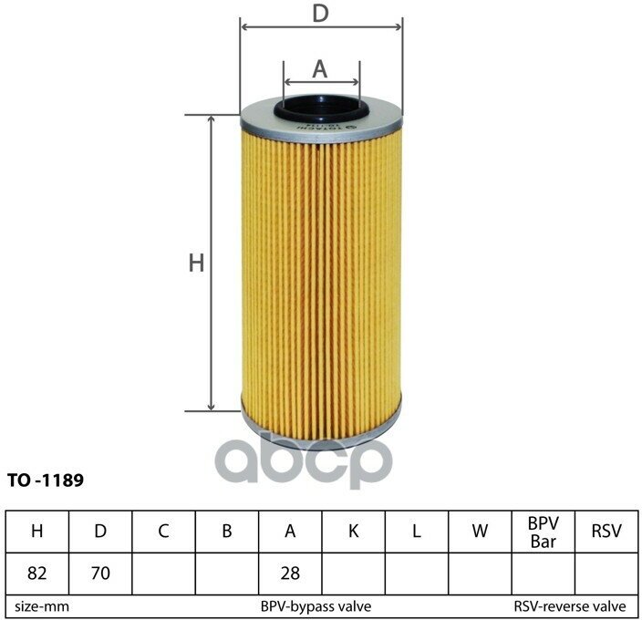 TO1189 , TOTACHI , Фильтр масляный TOTACHI арт. TO1189