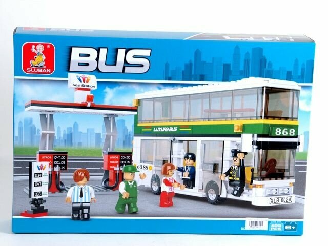 Конструктор "Двухэтажный автобус. Маршрут 868" 403 детали, 1 штука