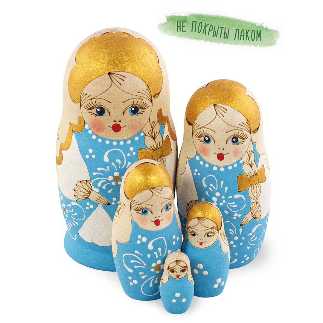 Матрешка авторская деревянная с техникой выжигания 5 мест 11 см сувениры из дерева Azhna