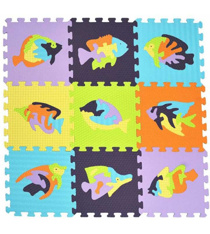 Коврик-пазл MТP-33109 "Мозаика с рыбами" (9 шт, 30х30 см.) /10