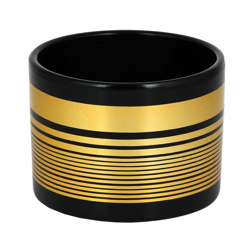 Кашпо керамическое золото 11х11х8см, золотой