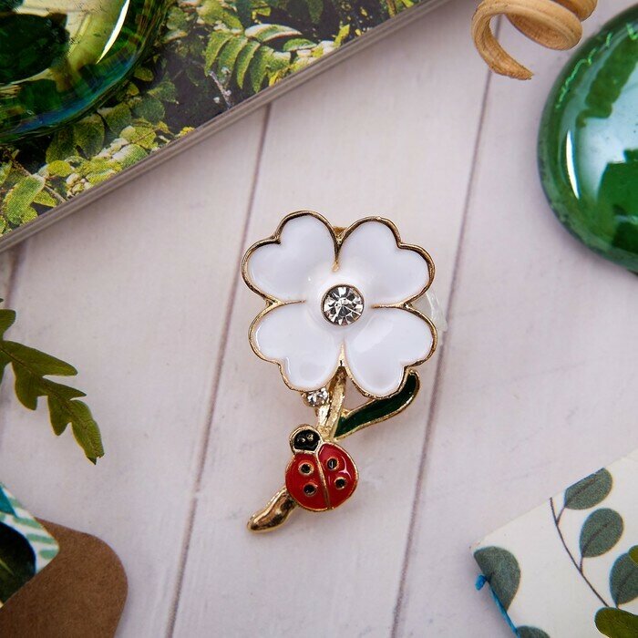 Брошь, эмаль, стразы