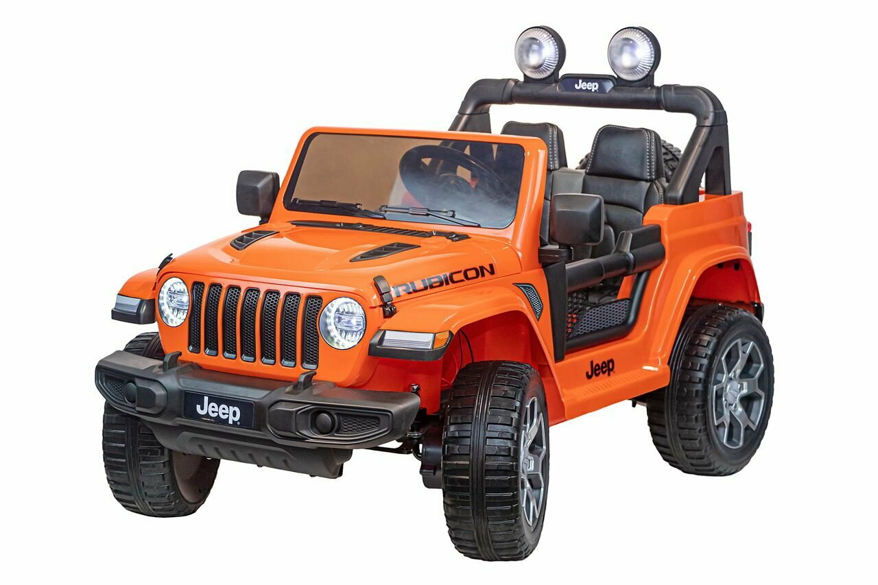 Джип Toyland Jeep Rubicon, оранжевый, 4 двигателя, аккумулятор 10 Ач, пульт ДУ, Bluetooth