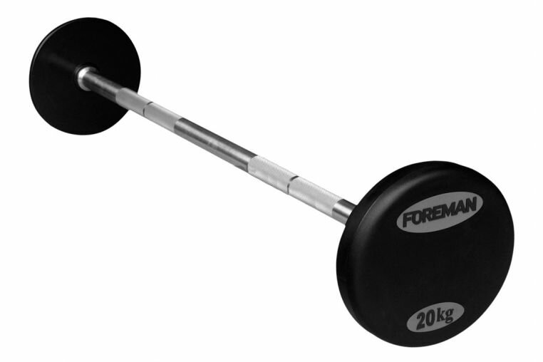 FOREMAN Набор фиксированных штанг FOREMAN LZ Urethane Fixed Barbells (в уретане) с логотипом, 10-55 кг, 10 штук, шаг 5 кг.