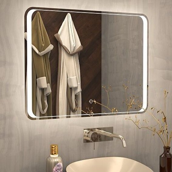Зеркало Art&Max Elegant 90х80 с подсветкой AM-Ele-900-800-DS-F