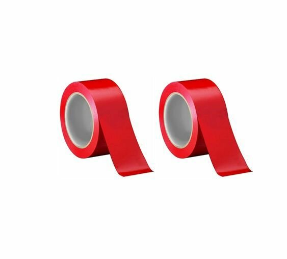 Скотч упаковочный красный 48 мм 40 м 2 штуки