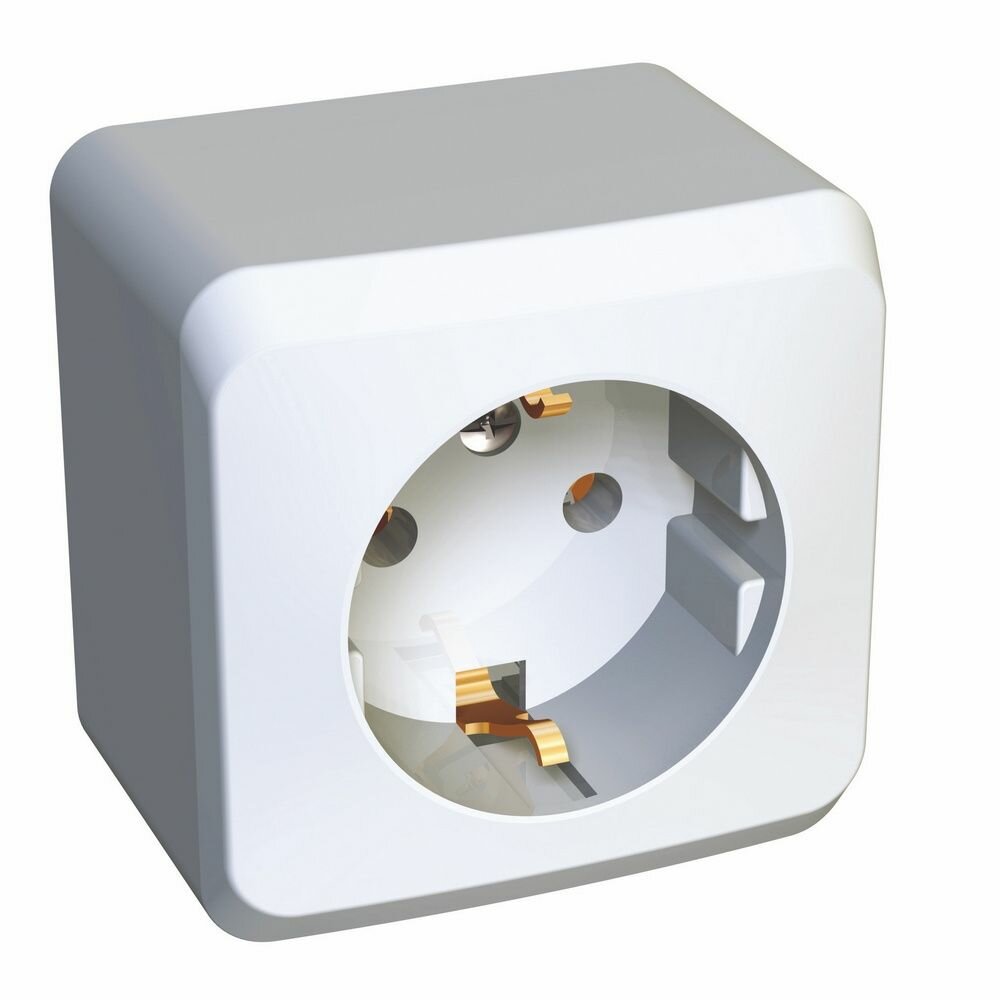 Этюд Розетка 2К+З б/ш, белая, О/У PA16-003B