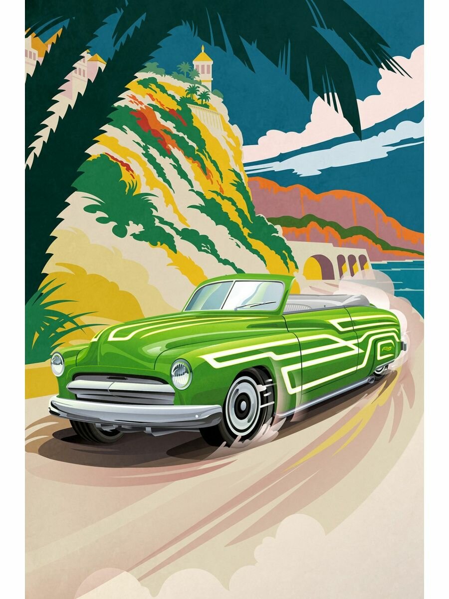 Постер "Monaco Racing. Mercury Eight 1949"