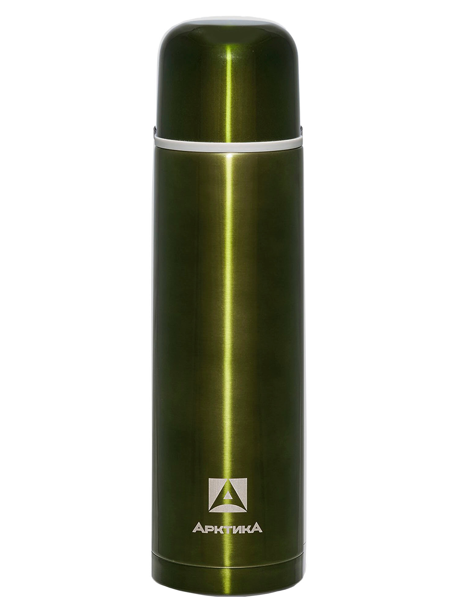 Термос Арктика с узким горлом для напитков с глухой пробкой, 1 л Болотный
