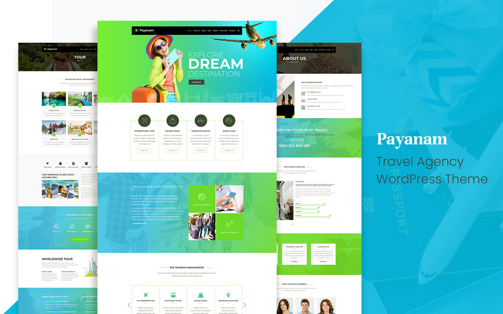 Подарочный сертификат на Шаблон для сайта Вордпресс с демоконтентом Payanam - Travel Theme WordPress