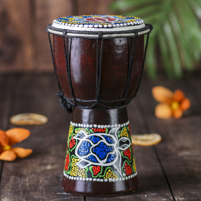 Музыкальный инструмент 'Барабан Джембе Цветочный узор' 11x11x20