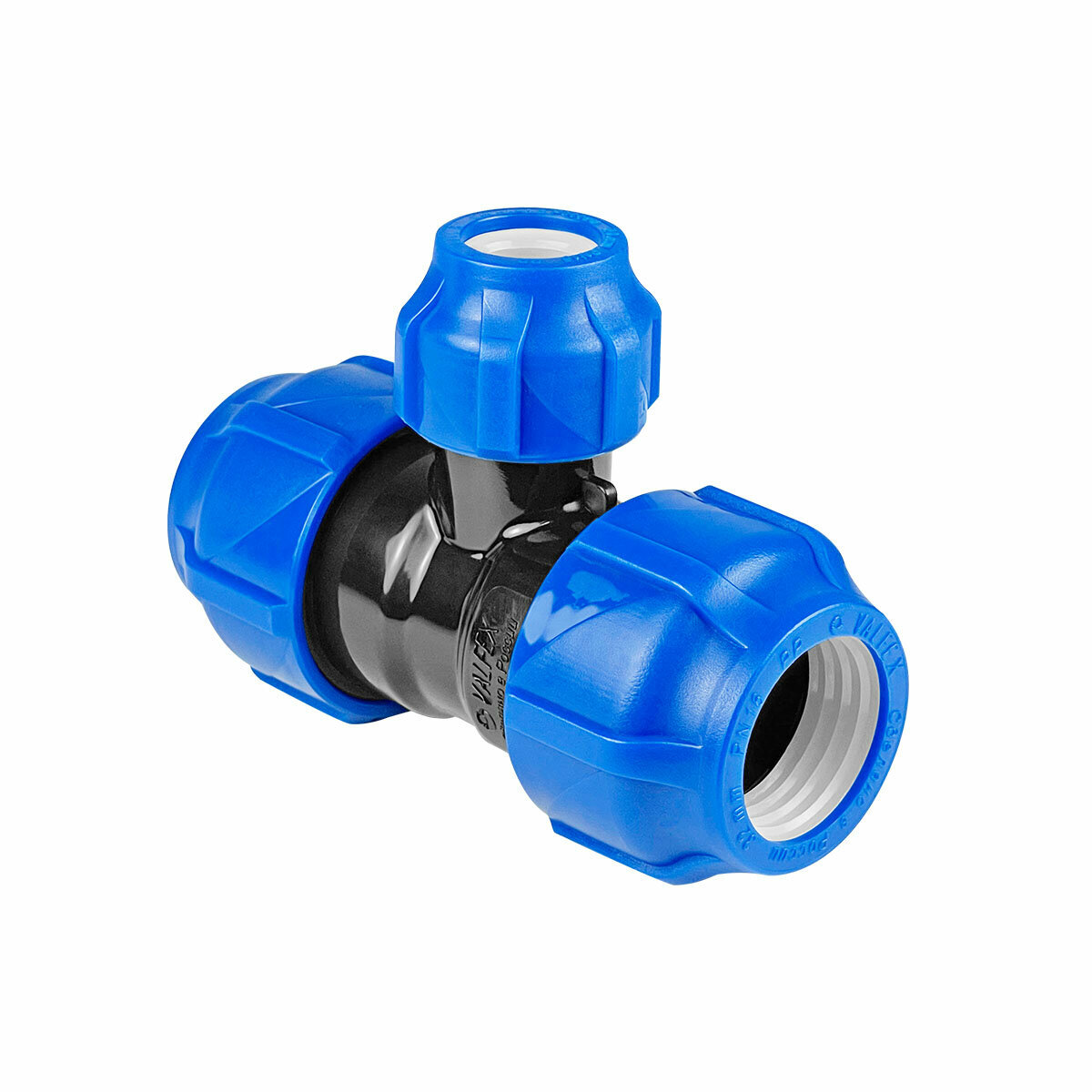 Тройник пнд d 75х50х75 мм переходной компрессионный цанговый Valfex