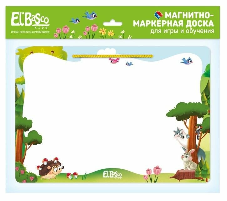 Магнитно-маркерная доска "Лес", двусторонняя комбинированная доска для рисования стираемыми маркерами и игры с магнитами