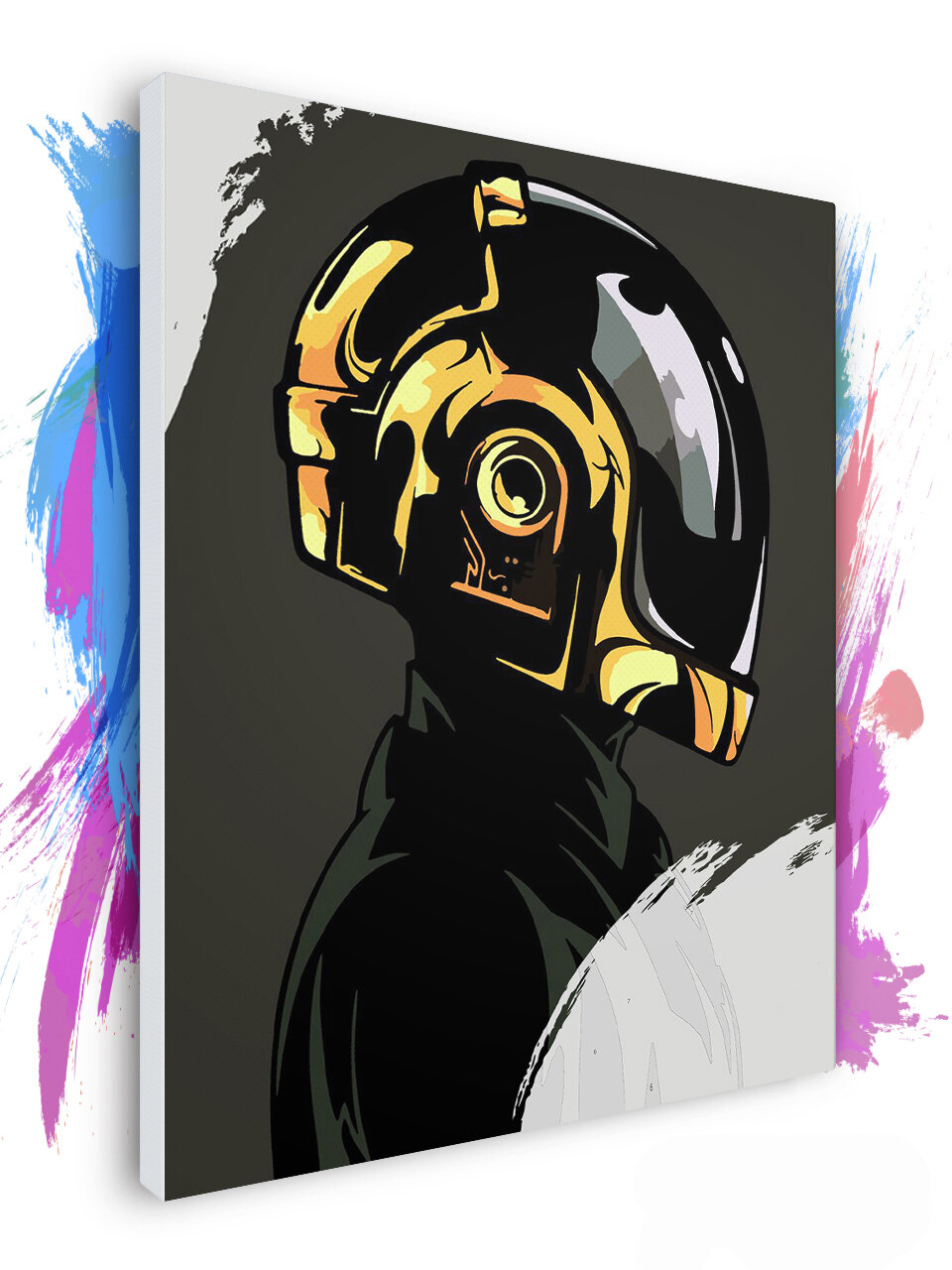 Картина по номерам на холсте В Профиль - Daft Punk, 100 х 150 см