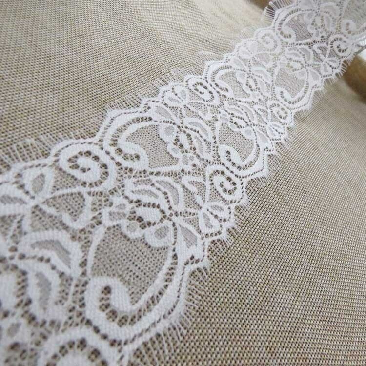 Кружево реснички (французское кружево "шантильи") шир.80мм цв. белый (2 шт по 3 метра)