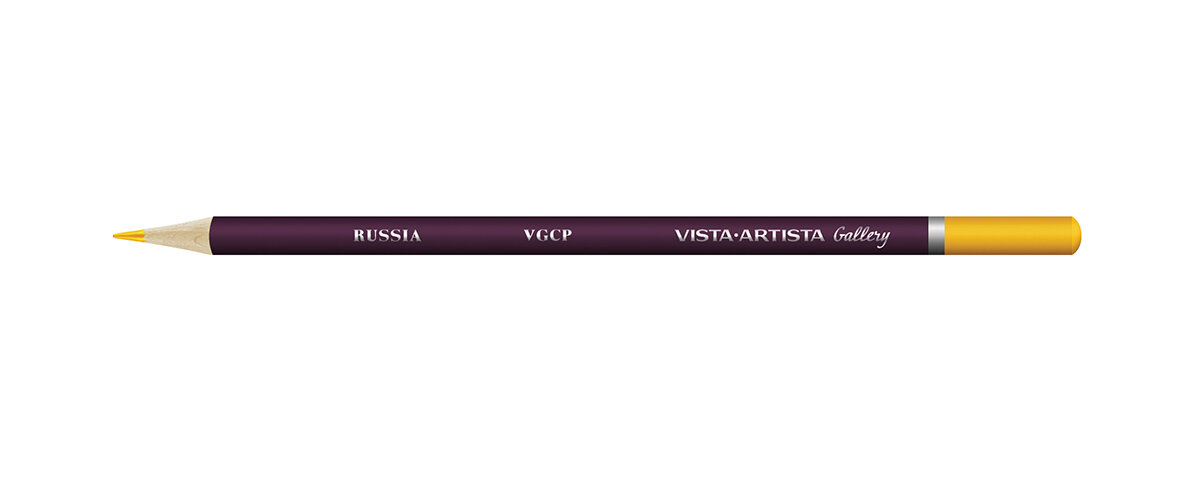 Карандаш цветной "VISTA-ARTISTA" "Gallery" VGCP художественный заточенный 221 Кадмиевый желтый средний (Cadmiun yellow medium)