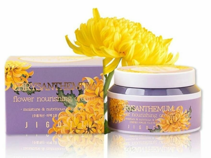 Jigott, Chrysanthemum Flower Nourishing Cream, Крем для лица питательный с экстрактом хризантемы, 100 мл.
