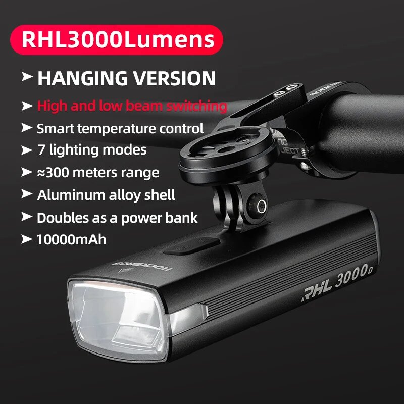 ROCKBROS RHL30 алюминиевый велосипедный фонарь 3000LM RHL3000 Mount