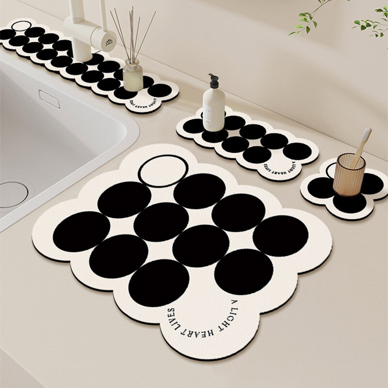 Подушка для слива крана, мягкая из диатомовой земли, впитывающая подушка для кухонной столешницы, подставка для тарелок, теплоизоляционная подставка, нескользящий коврик для кофейного стола