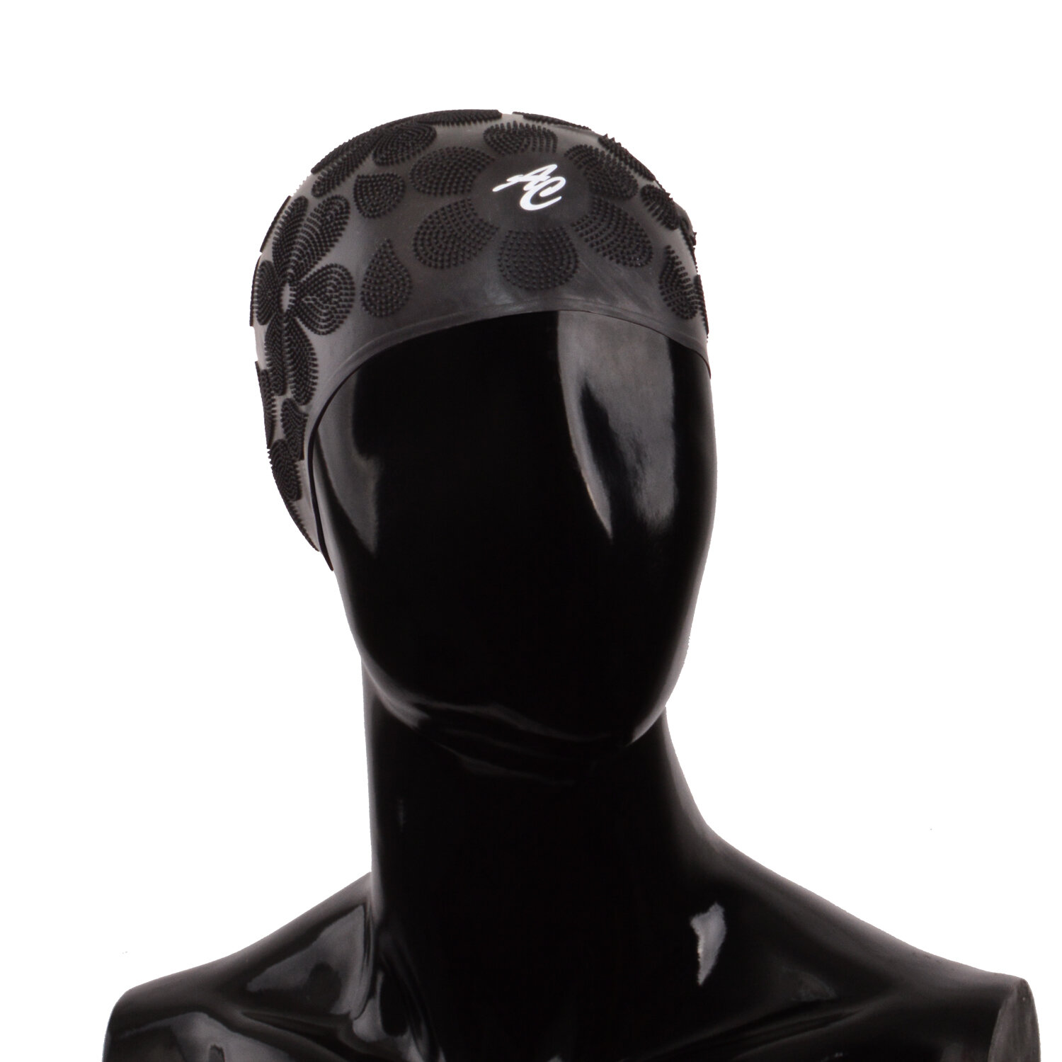 Шапочка для плавания Alpha Caprice Cp1408, силиконовая, цветы black