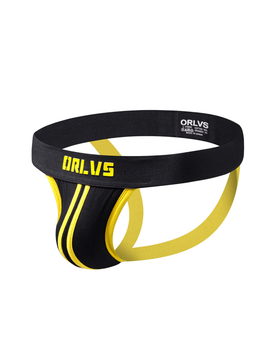 Мужские трусы джоки черные с желтой окантовкой ORLVS OR166-13 XL (50)
