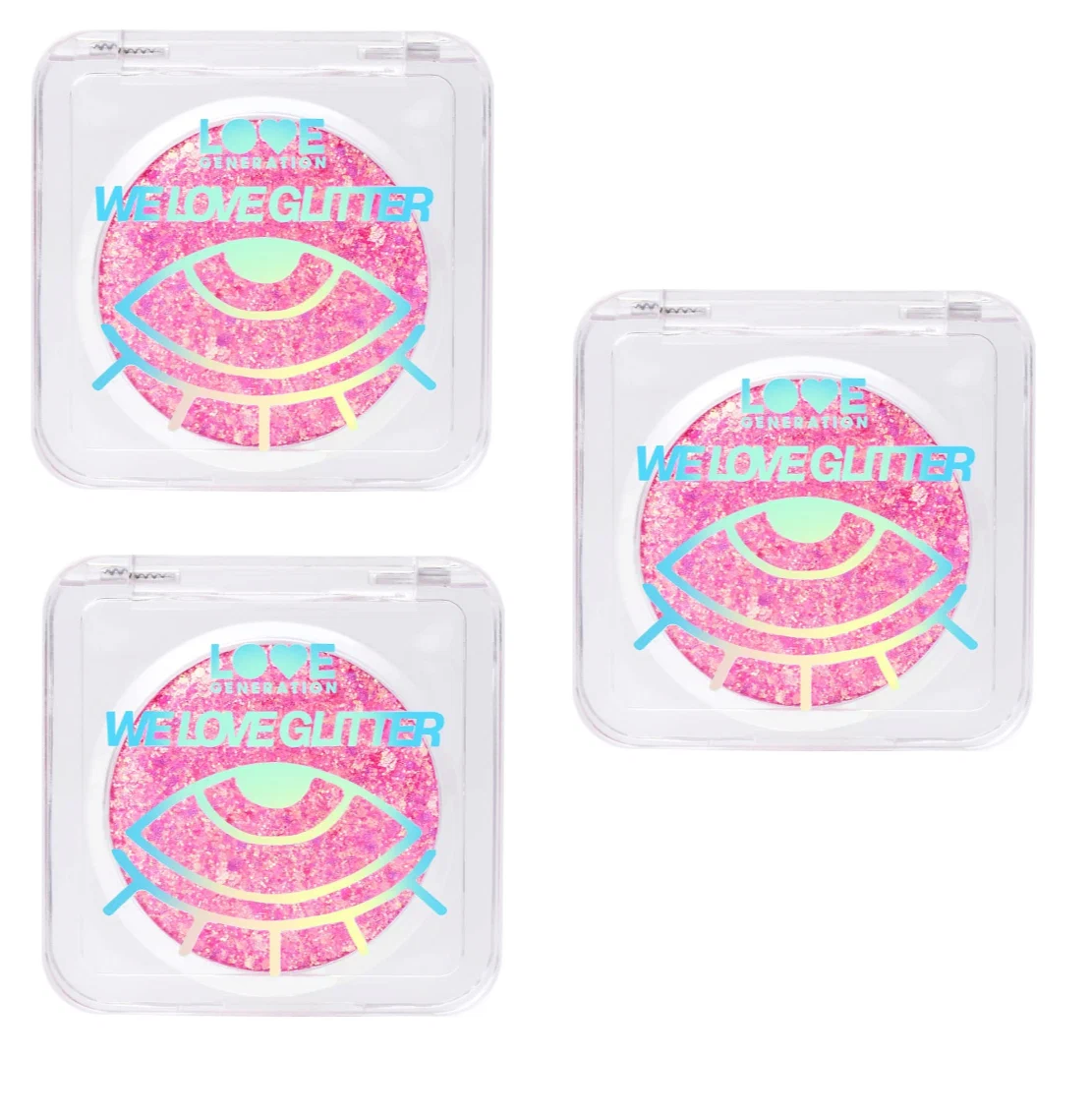 Глиттер для лица Love Generation We love glitter, тон 02 розовый, 1,8 г 3 шт