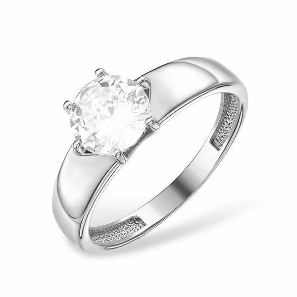 Кольцо, серебро, 925 проба, родирование, фианит