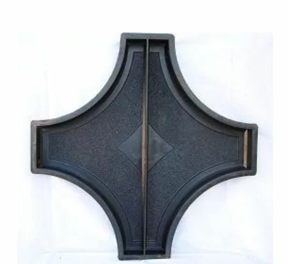 Форма для тротуарной плитки Коло крест половинка (32х32х4,5см.)5 шт Комплект 5 штук