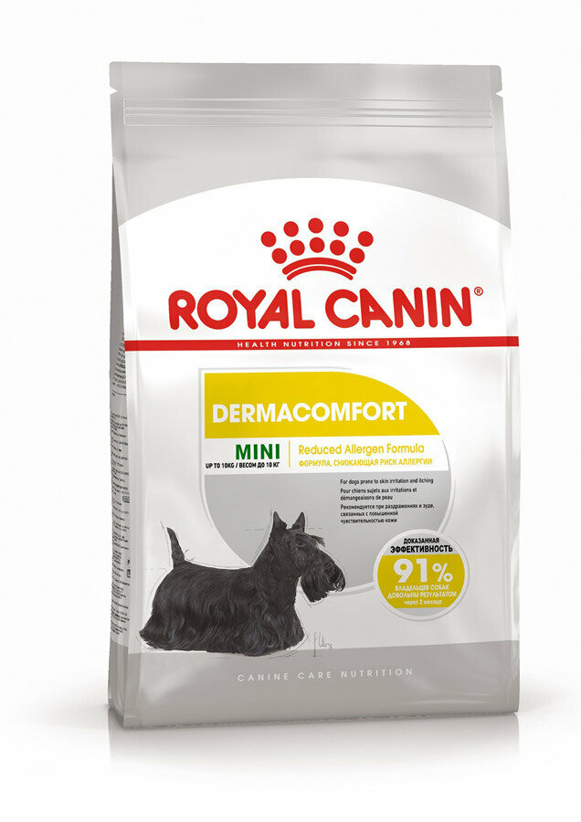 Royal Canin Mini Dermacomfort сухой корм для собак мелких пород, склонных к разражению кожи и зуду - 1 кг