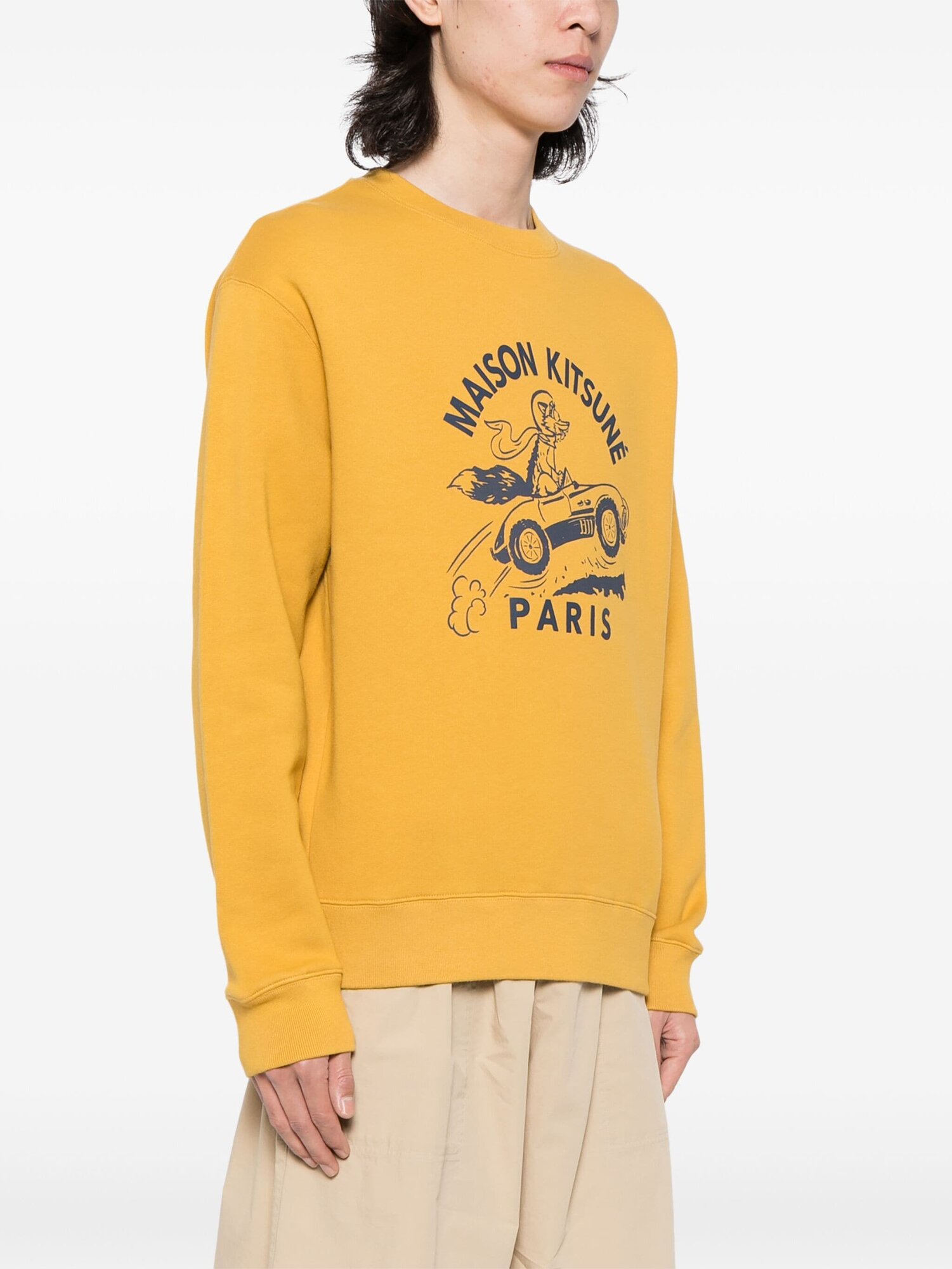 Толстовка Maison Kitsune Racing Fox, размер 50, , yellow — фото 1