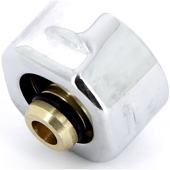 Соединитель Carlo Poletti для м/п трубы 16,2х2,6 с цилиндрической гайкой цвет хром, шт