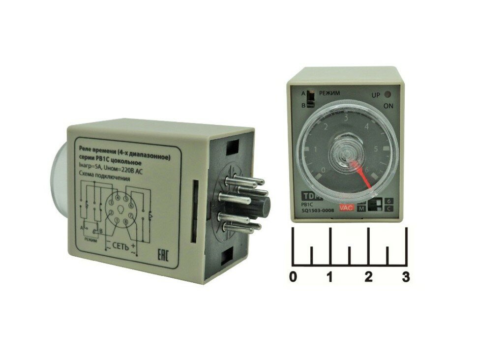 Реле времени =24/~230V 4-диапазонное 2 режима РВ1С TDM (SQ1503-0008)