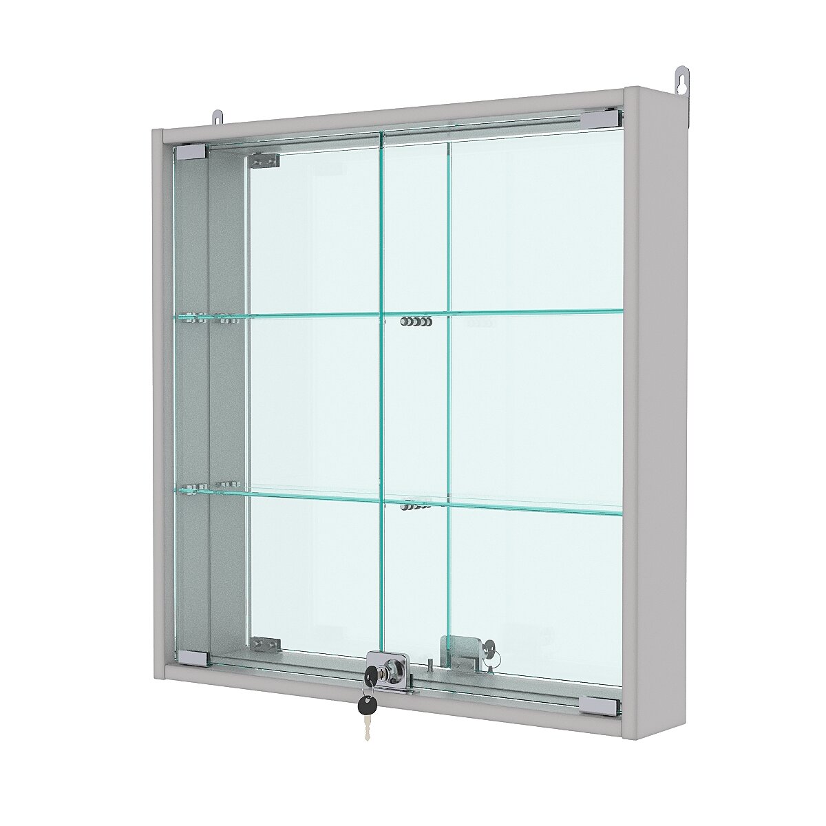 Витрина настенная №1-2АУ с зеркалом, Серый. Производитель товара - компания Westcom.