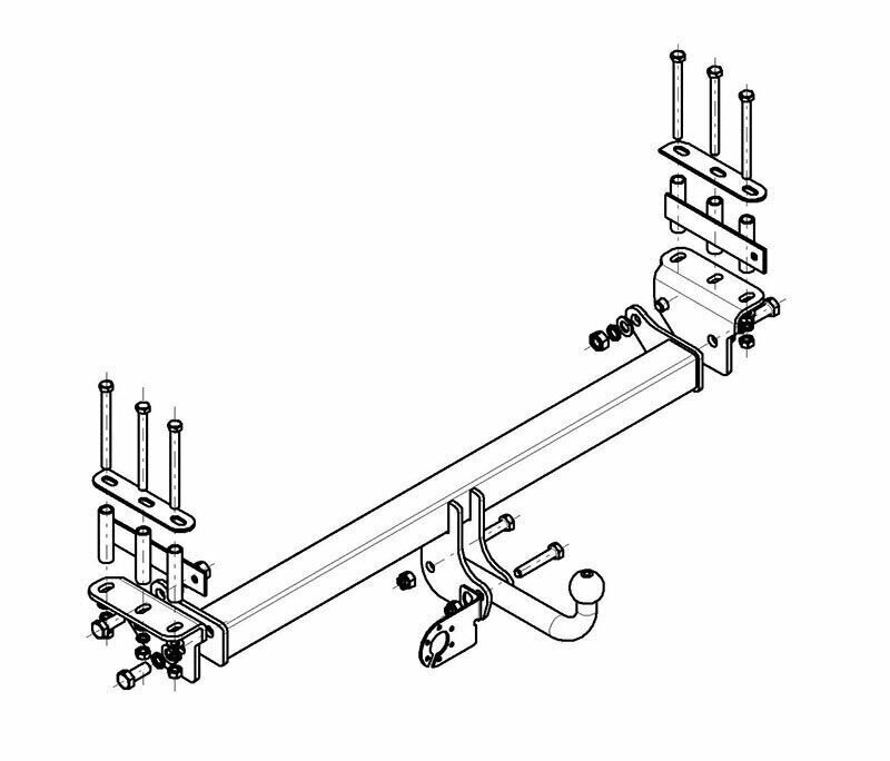 Фаркоп для Nissan Patrol GR 1998-2004 (без электрики) (паспорт и сертификат) AvtoS. NS12