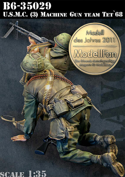 B6-35029 Bravo 6 Фигурки USMC (3) MG Team Tet`68 1/35