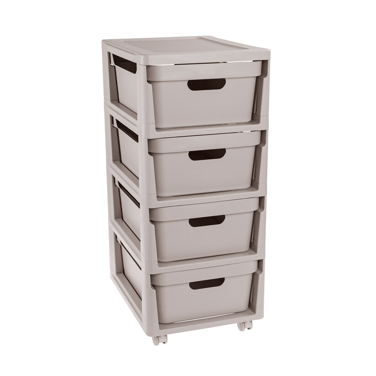 Комод эконова "Luxe", на колесах, 4 ящика, светло-бежевый