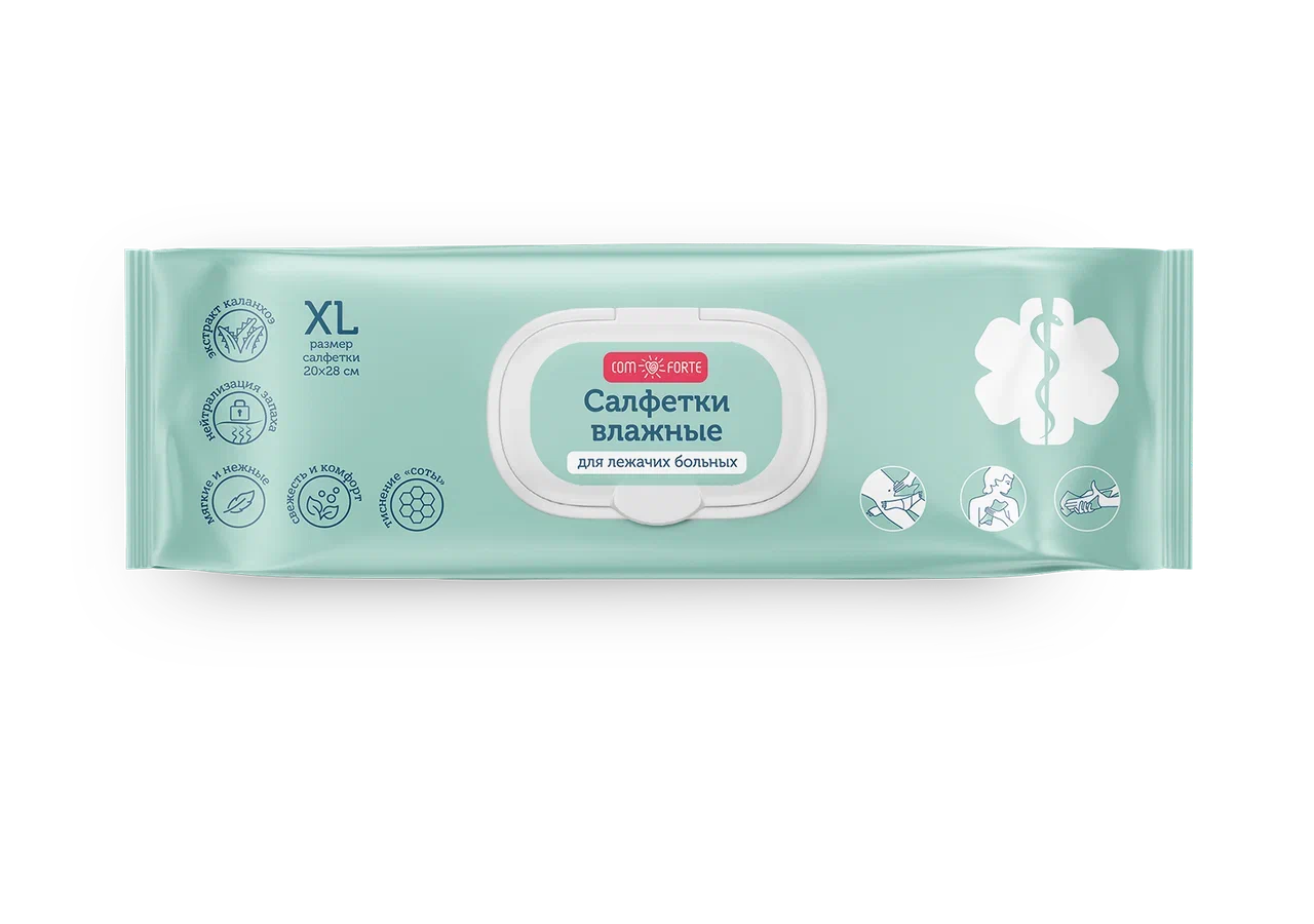 Салфетки для ухода за лежачими больными влажные XL 60 шт ComForte