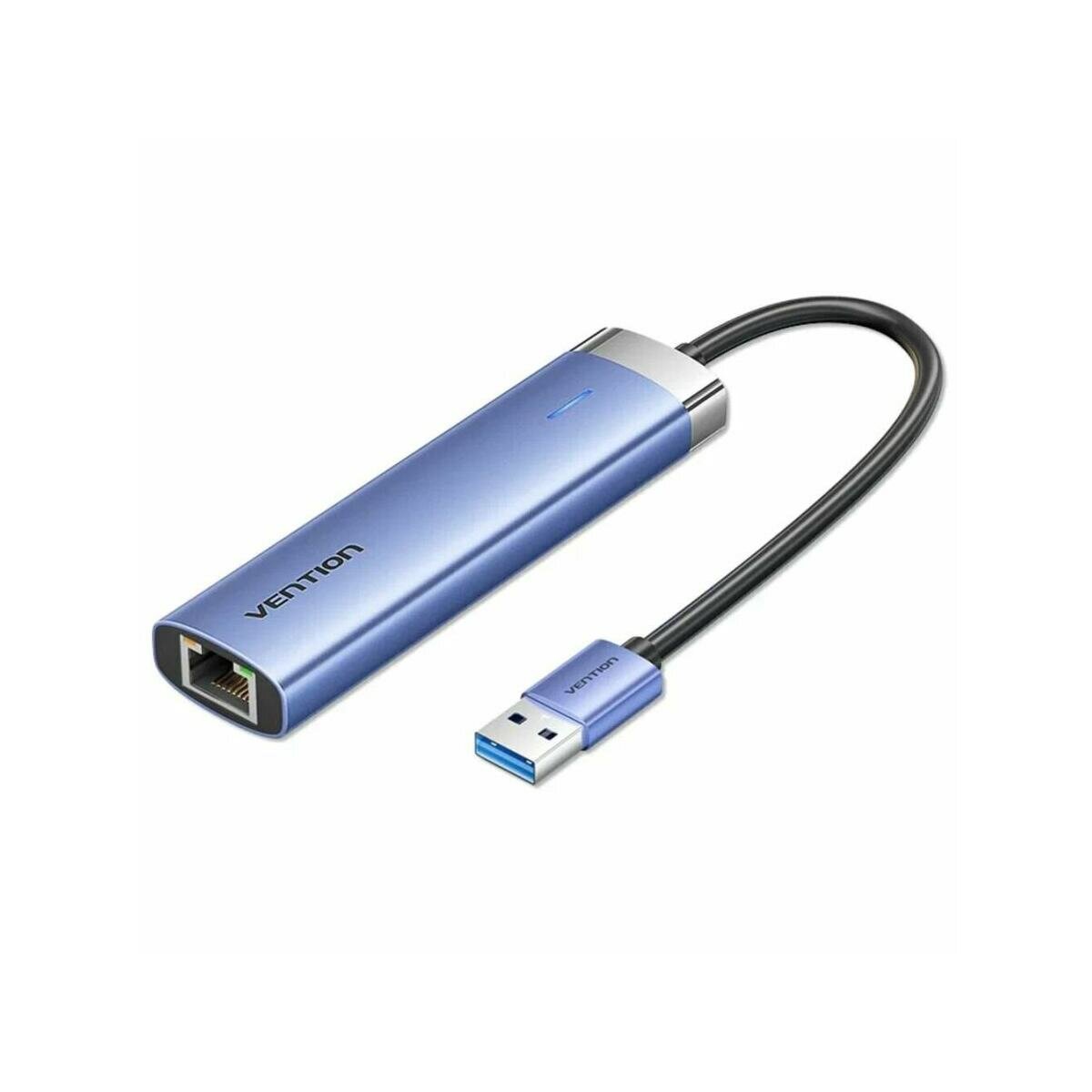 Vention TGFSB Сетевой адаптер Vention USB 3.0 M/Gigabit Ethernet RJ45+OTG хаб 3xUSB Синий - 0.15м.