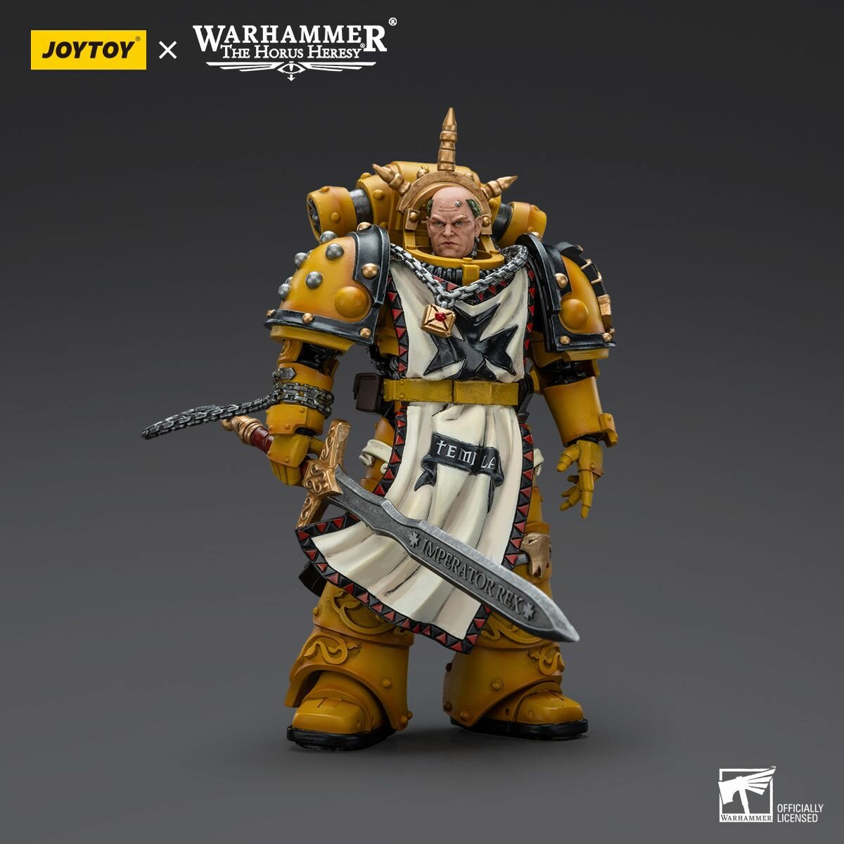 Подвижная фигурка JOYTOY Warhammer 40K 1/18 Action Figures Imperial Fists Sigismund, First Captain of the Imperial Fists