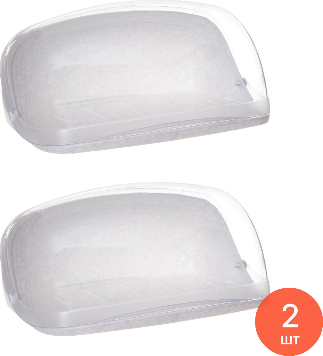 Хлебница IDEA / Идея KH1181 из пластика, мрамор / корзинка для хлеба / контейнер для хранения продуктов / аксессуары для кухни (комплект из 2 шт)