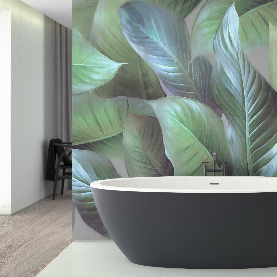 Фотообои Листья папоротника 13-398-S-Холст 270 x 200 см (ВхШ) Бесшовные, флизелиновые, влагостойкие обои MasterFresok