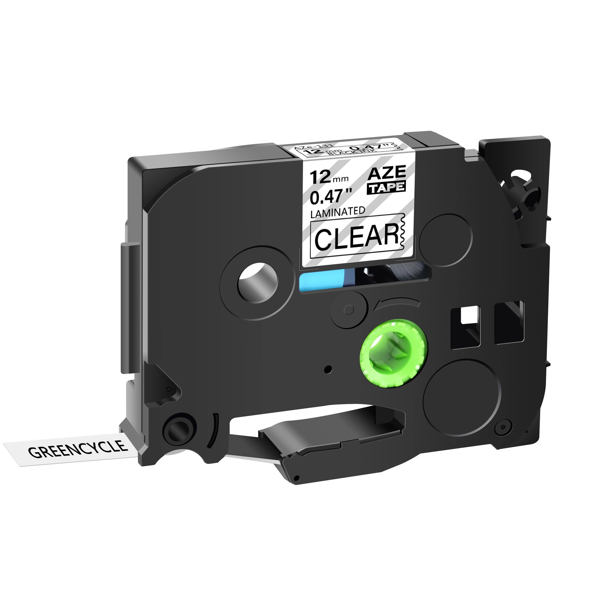 Лента для принтера этикеток GREENCYCLE TZE 6 мм, 8 м, Black on Clear
