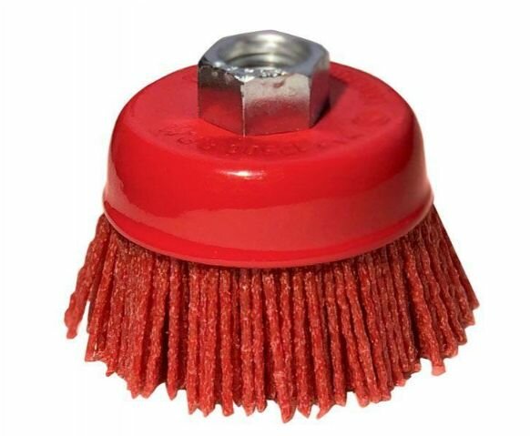 Щетка для УШМ SKYWER 75мм М14 нейлоновая с абразив покрыт проволока 1,3мм SK-CUPNM1475