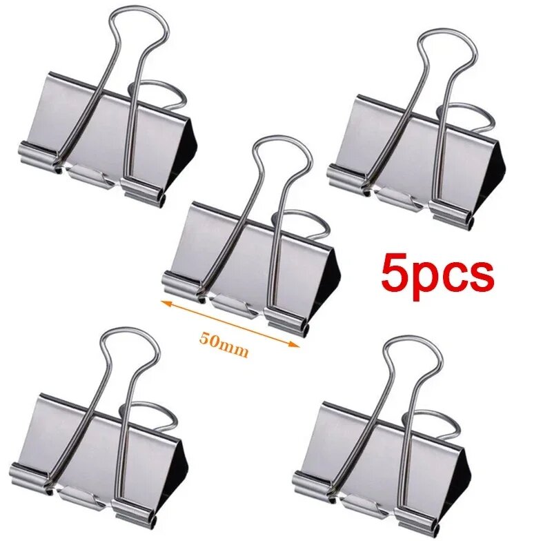 Металлические зажимы для бумаг 15/19/32/40/50 мм 50mm 5pcs