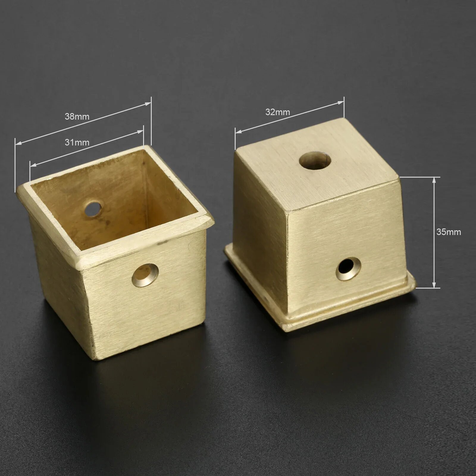 Наконечник для ножек мебели, 1 шт, твердый медный наконечник, матовый латунный цилиндр для стола, 7